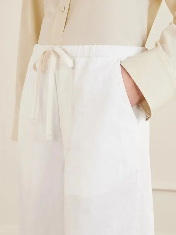 Citizens Of Humanity Aurora Cotton And Linen-blend Wide-leg Pants - White