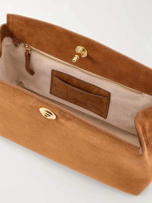 LIFFNER Pushlock Suede Pouch - Brown