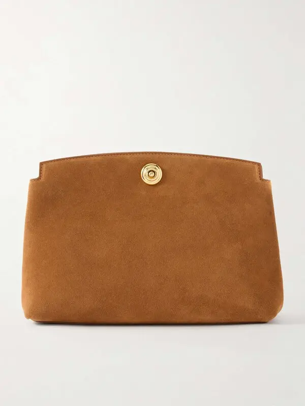 LIFFNER Pushlock Suede Pouch - Tan
