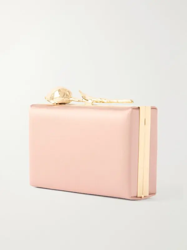 Erdem Bloom Embroidered Satin Clutch