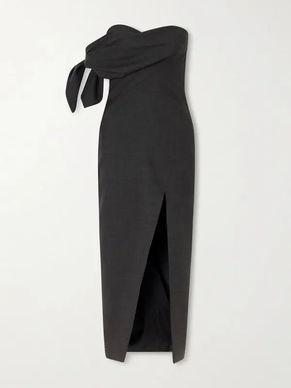 Givenchy Bow-detailed Wool Midi Dress - Gray