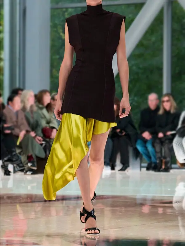 Alaïa Asymmetric Satin Midi Skirt - Green