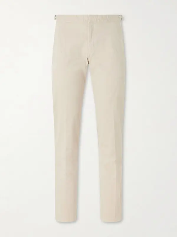 Orlebar Brown Slim-fit Straight-leg Organic Cotton-blend Twill Trousers - Neutrals