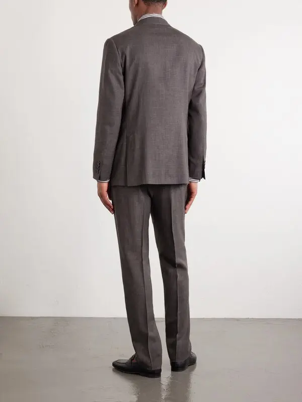 Thom Sweeney Wool, Linen And Silk-blend Suit - Brown
