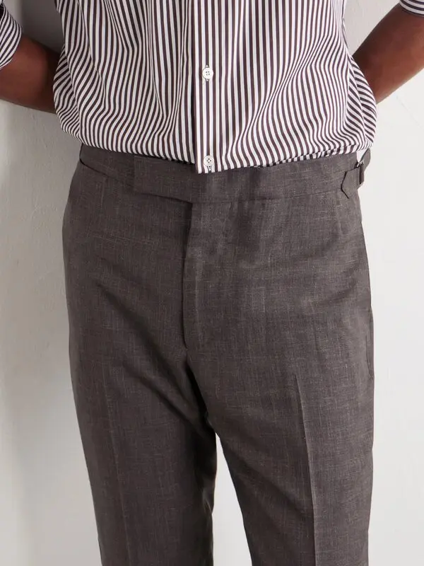 Thom Sweeney Wool, Linen And Silk-blend Suit - Brown