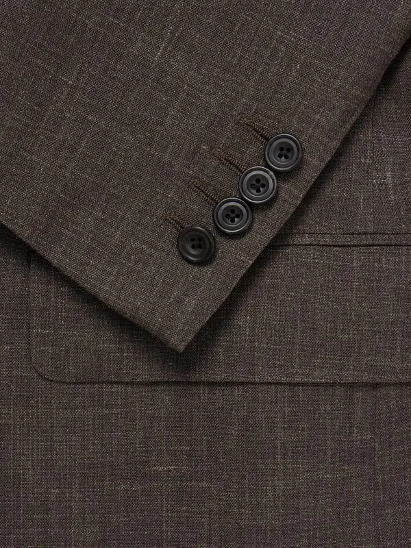 Thom Sweeney Wool, Linen And Silk-blend Suit - Brown