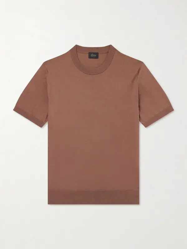 Brioni Knitted Cotton T-shirt