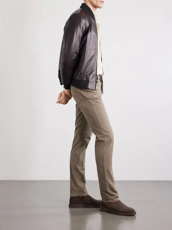 Brioni Straight-leg Cotton-blend Trousers