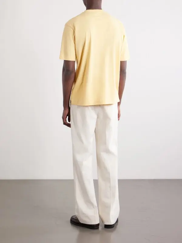 BEAMS Embroidered Cotton Polo Shirt - Yellow