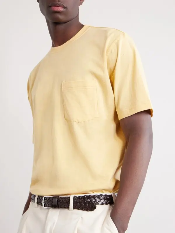 BEAMS Embroidered Cotton Polo Shirt - Yellow