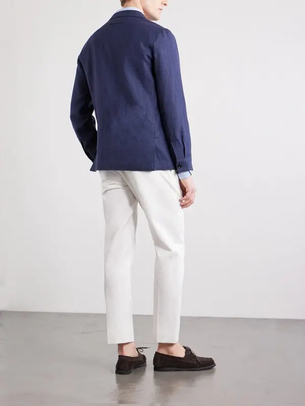 Zegna Wool And Linen-blend Chore Jacket - Blue