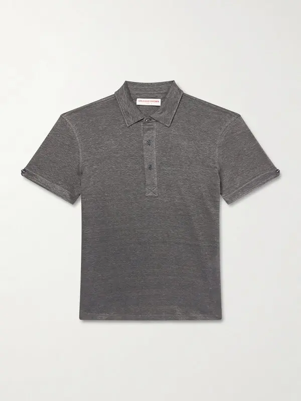 Orlebar Brown Sebastian Linen-jersey Polo Shirt - Gray