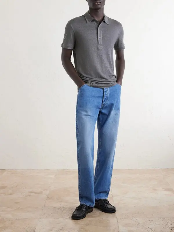 Orlebar Brown Sebastian Linen-jersey Polo Shirt - Gray
