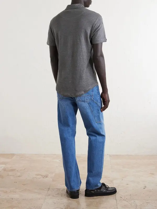 Orlebar Brown Sebastian Linen-jersey Polo Shirt - Gray