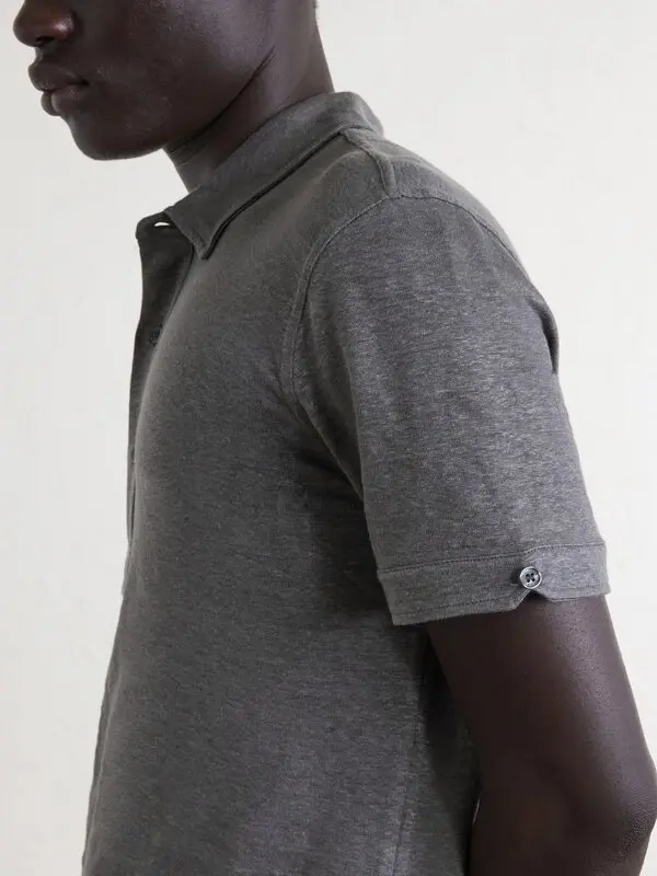 Orlebar Brown Sebastian Linen-jersey Polo Shirt - Gray