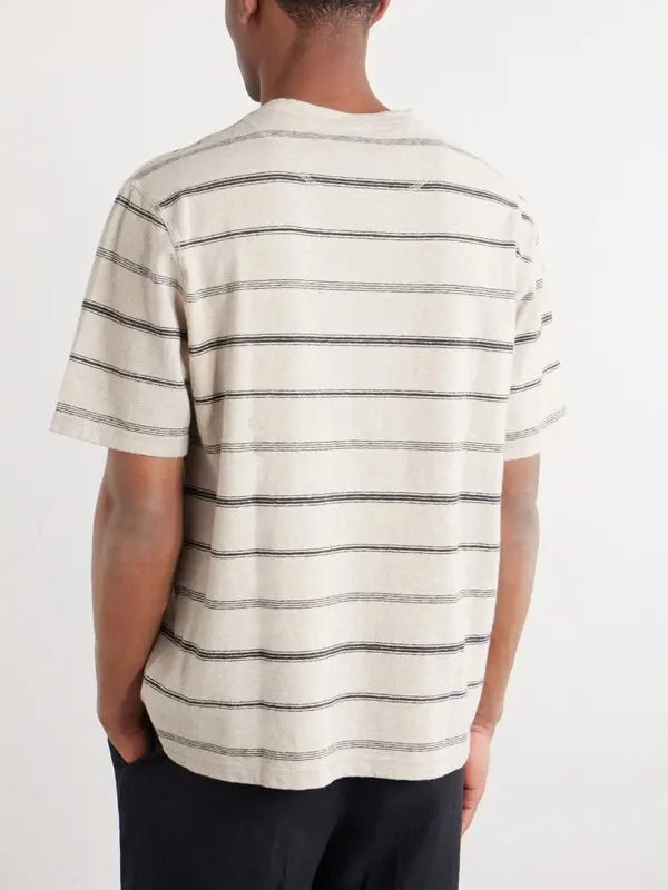 Mr P. Striped Cotton-jersey T-shirt - Neutrals