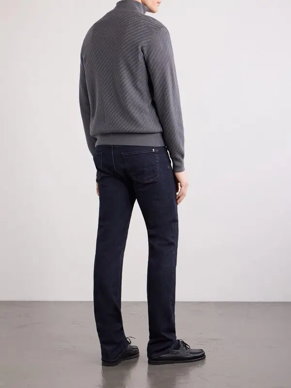 Brioni Woven Cotton, Silk, And Cashmere-blend Zip-up Cardigan