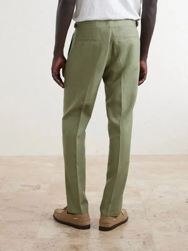 Orlebar Brown Griffon Tapered Linen Trousers - Green