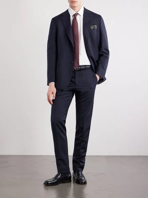 Brioni Trevi Pleated Wool-mohair Blend Trousers