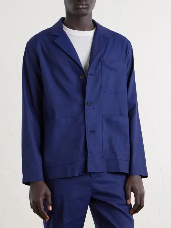 Frescobol Carioca Lima Linen And Wool-blend Suit Jacket