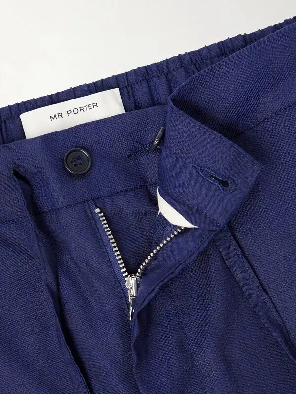 Frescobol Carioca Straight-leg Cotton-blend Suit Trousers - Blue