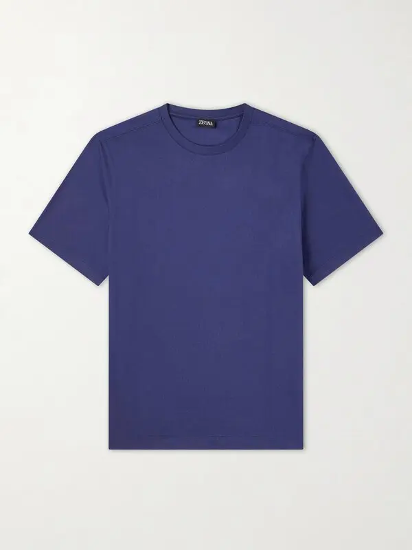 Zegna Cotton-jersey T-shirt - Blue