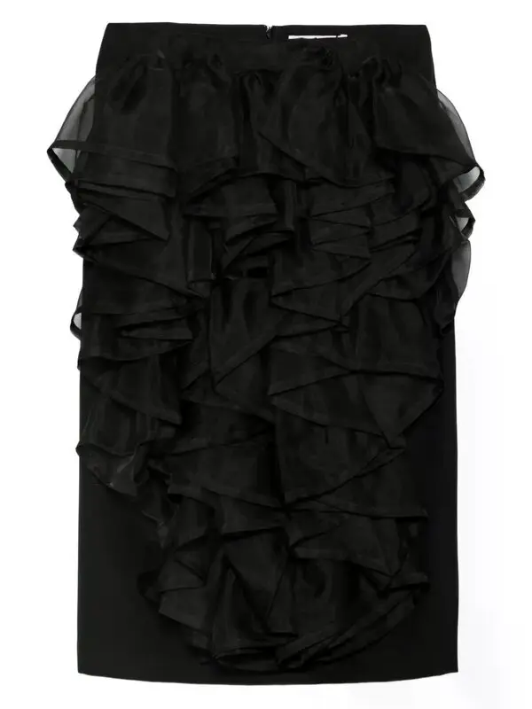 Viktor & Rolf Ruffled Volant Midi Skirt