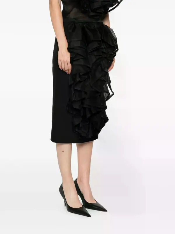 Viktor & Rolf Ruffled Volant Midi Skirt