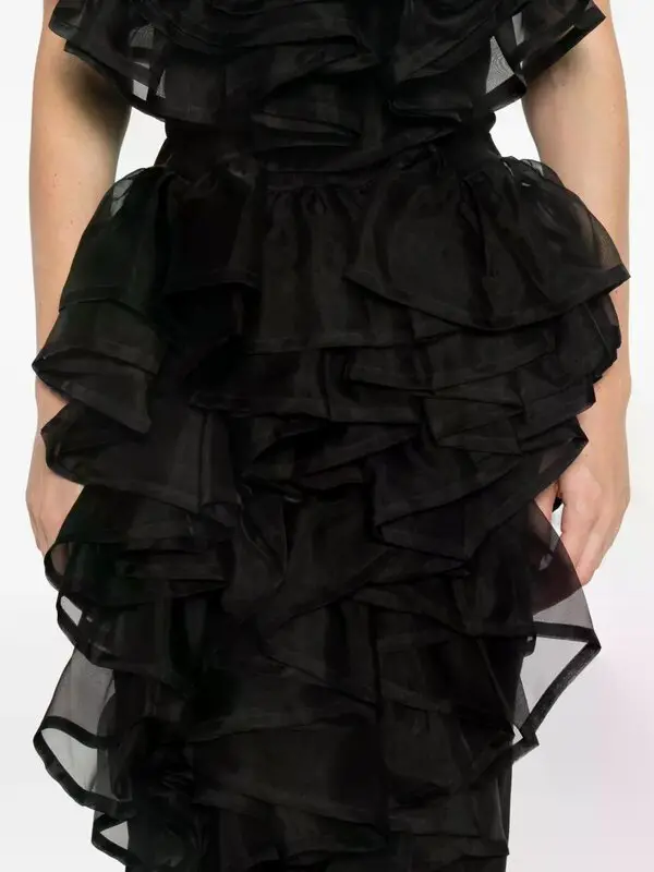 Viktor & Rolf Ruffled Volant Midi Skirt