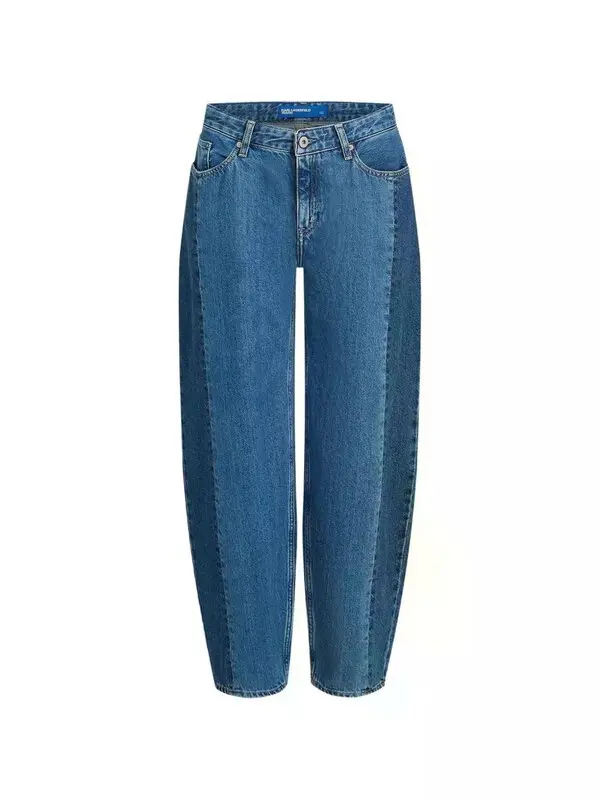 Karl Lagerfeld Panelled Barrel Jeans - Blue