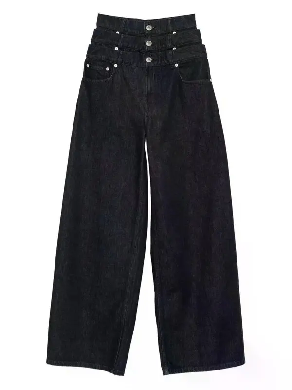 Viktor & Rolf Layered Wide Leg Jeans - Blue