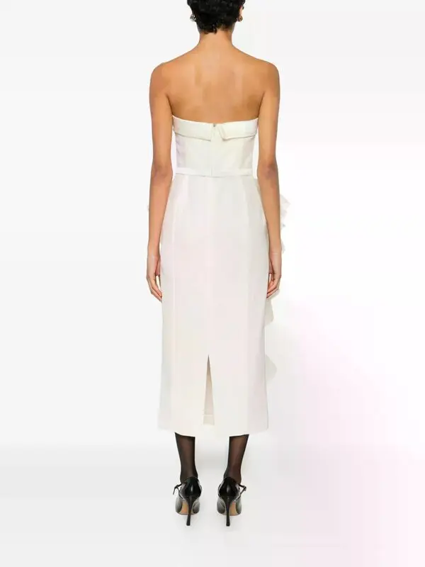 Viktor & Rolf Ruffled Strapless Midi Dress - Neutrals