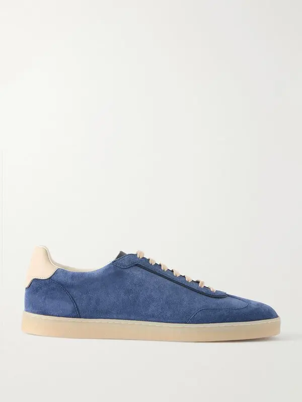 Brunello Cucinelli Coda Di Rondine" Suede Lace-up Sneakers - Blue
