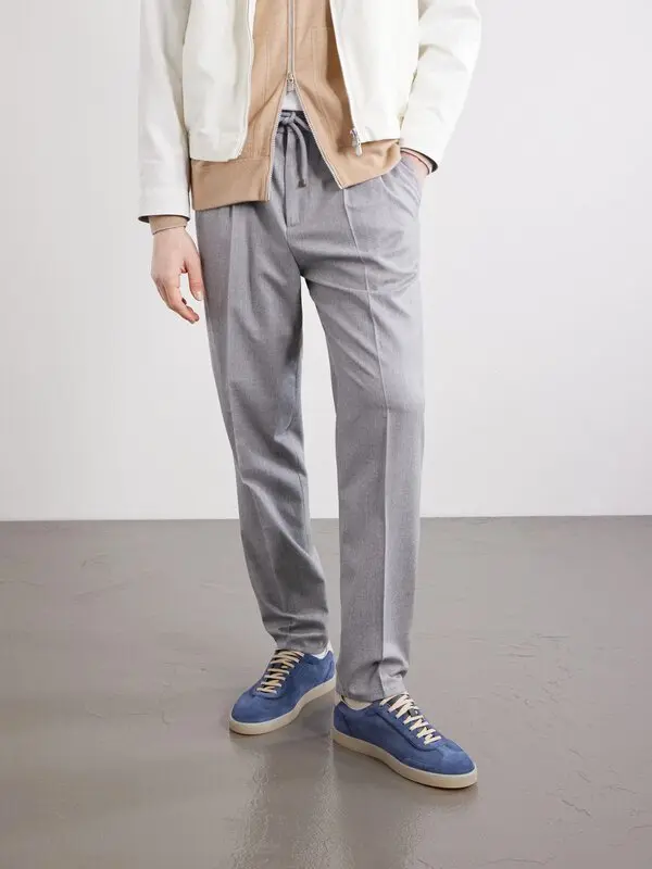 Brunello Cucinelli Coda Di Rondine" Suede Lace-up Sneakers - Blue