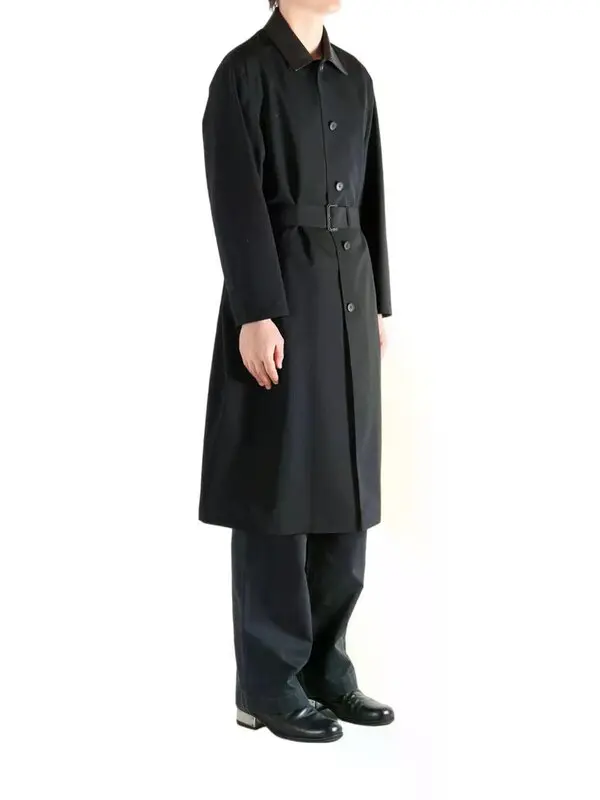 Auralee Wool Max Canvas Coat In Black - 4% Off | Editorialist