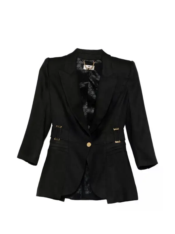 Elisabetta Franchi Single-breasted Jacket With Gold-tone Metal Trims