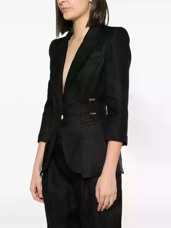 Elisabetta Franchi Single-breasted Jacket With Gold-tone Metal Trims
