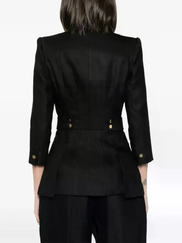 Elisabetta Franchi Single-breasted Jacket With Gold-tone Metal Trims