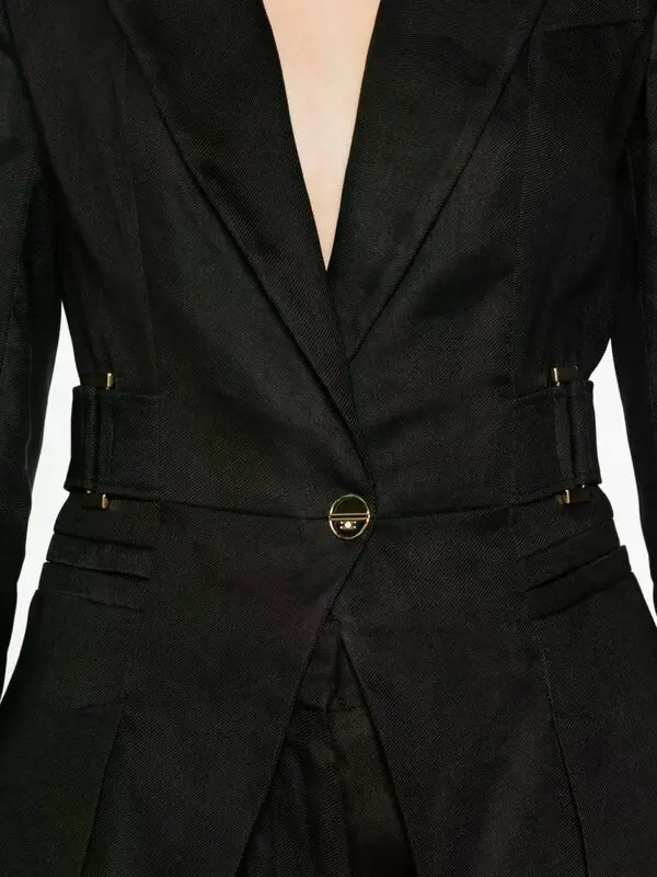 Elisabetta Franchi Single-breasted Jacket With Gold-tone Metal Trims