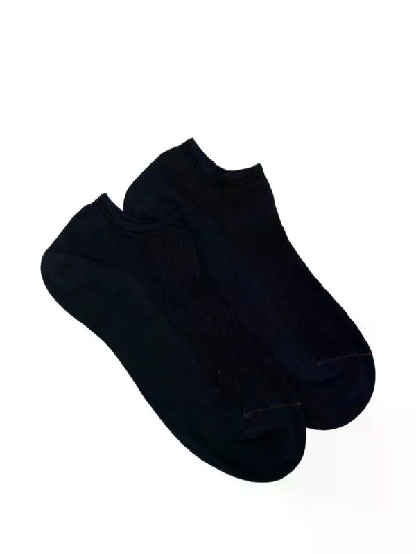 Zegna Microtexture Ankle Socks - Blue