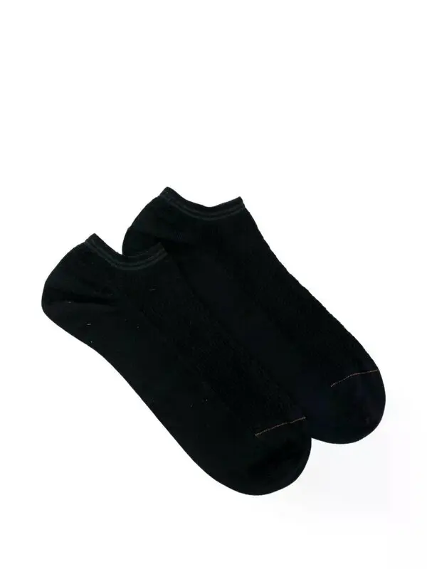 Zegna Microtexture Ankle Socks - Black