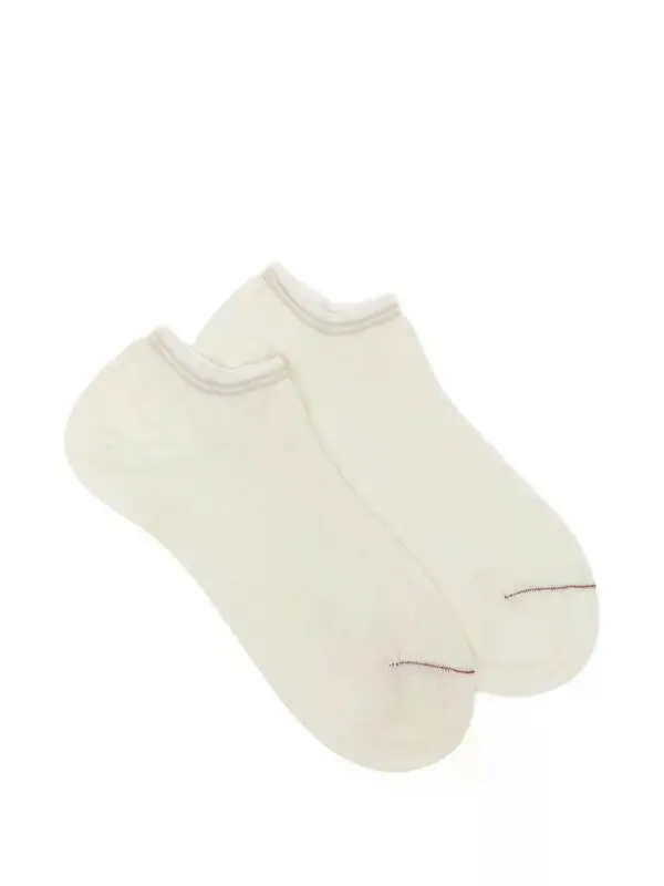 Zegna Microtexture Ankle Socks - Neutrals