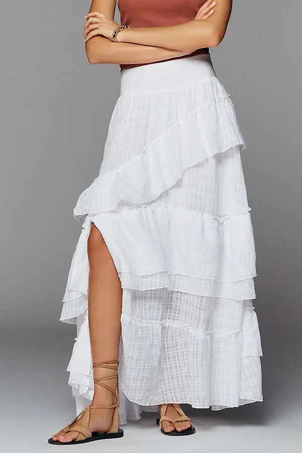 PILCRO Textured Petticoat Maxi Skirt