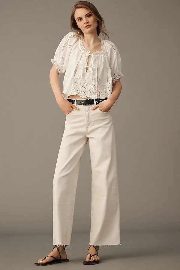 LE JEAN Petite Column Jeans - Bone