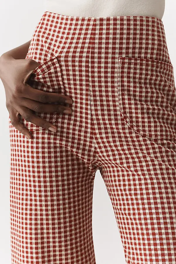 Maeve Colette Ruffle-hem Crop Wide-leg Pants