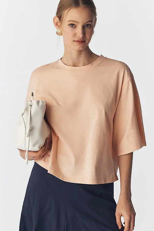 Sanctuary Cotton Boxy T-shirt - Salmon