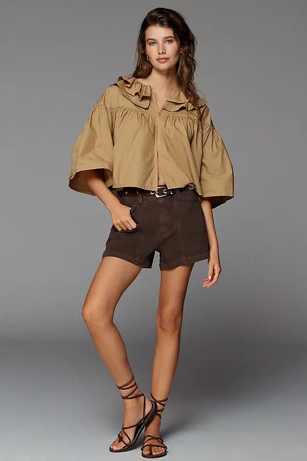 Maeve Ruffle Collar Swing Top