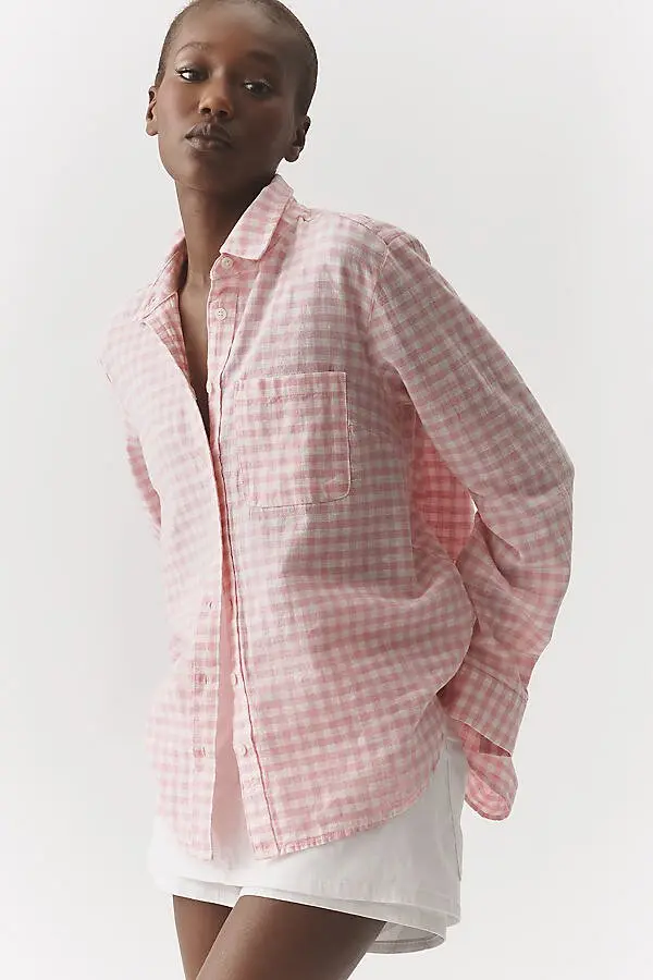 Maeve Kate Classic Buttondown Shirt - Girly Gingham Pink