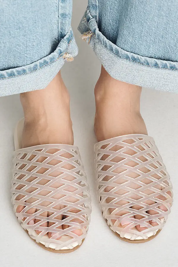 Dolce Vita Woven Jelly Mules - Crystal