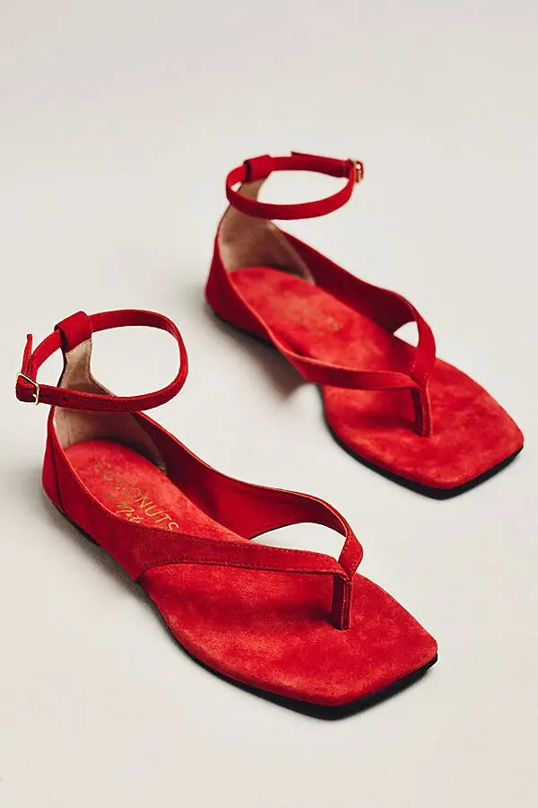 Matisse Ankle-strap Thong Sandals - Red